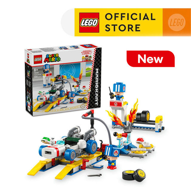 LEGO Super Mario 72035 Mario Kart – Toad's Garage (390 Pieces) Mainan ...
