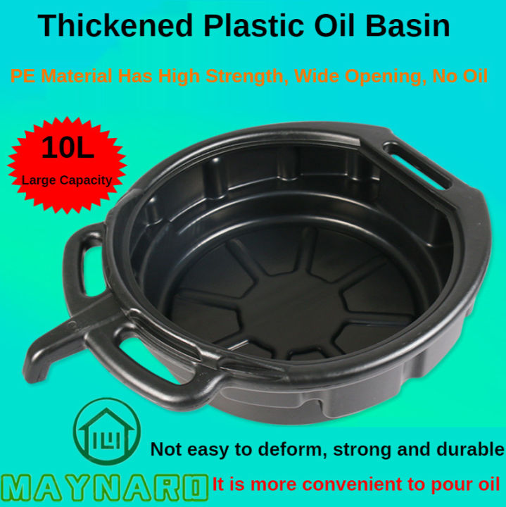 Black Drain Pan 2.65Gallon (10L) Capacity /Coolant Drain Pan with E-Z ...