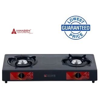 Hanabishi Gas Stove HS-1 Original Double Burner Gas Stove Teflon Coated ...