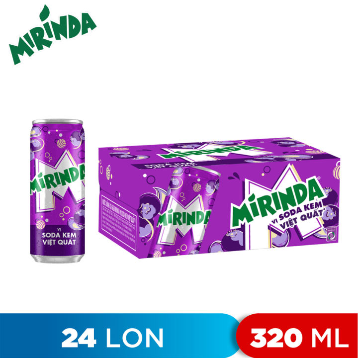 THÙNG 24 LON NƯỚC NGỌT VỊ SODA KEM VIỆT QUẤT MIRINDA 320ML | Lazada.vn