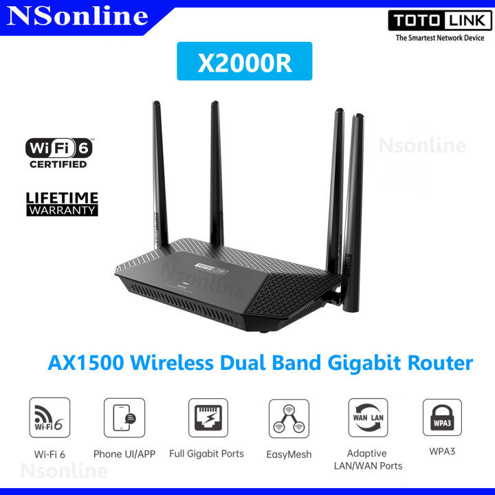 เราเตอร์ TOTO LINK : AX1500 Wireless Dual Band Gigabit Router รุ่น X2000R | Lazada.co.th