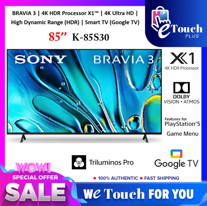 SONY BRAVIA 3 | 85" Inch TV | 4K HDR Processor X1™ | 4K Ultra HD | High Dynamic Range (HDR ...