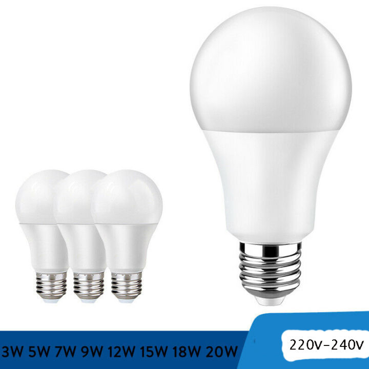 LED Bulb E27 20W 18W 15W 12W 9W 7W 5W 3W White Lamp Light AC 220V Bombilla Spotlight For Home ...