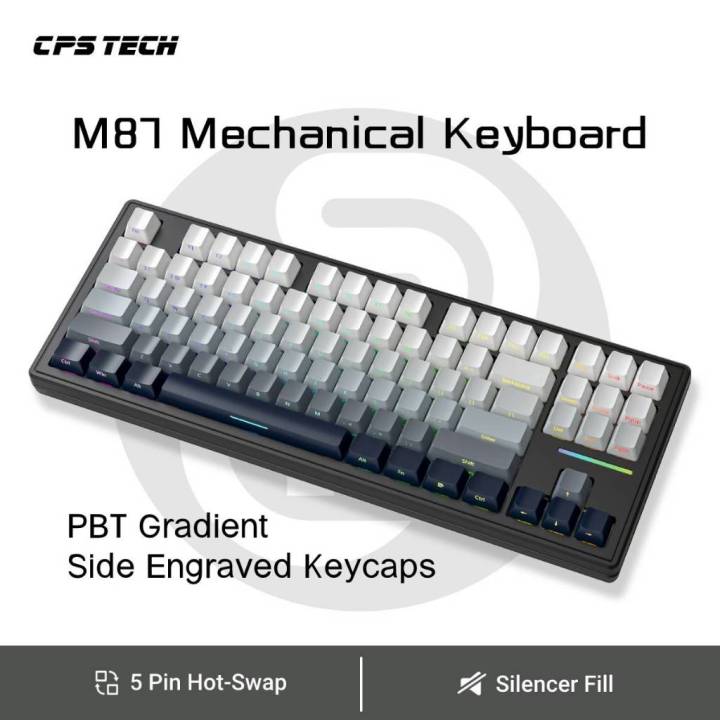 CPSTECH M87 3MODE Hotswap Mechanical Keyboard Gradient Side Engraving ...