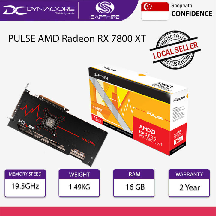 SAPPHIRE PULSE AMD Radeon RX 7800 XT 16G 16GB กราฟิกการ์ด GDDR6 ...