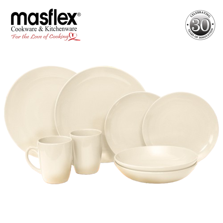 Masflex 8 Piece Cream Stoneware Dinner Set ZN-1032 | Lazada PH