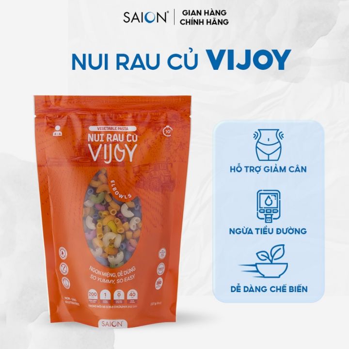 Nui Rau Củ Ngũ Sắc VIJOY Nui ống ngắn Túi 227g | Lazada.vn