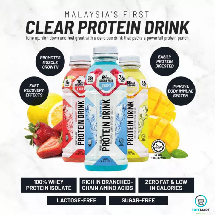 OPI Protein Whey Ready to Drink 500ml HALAL status GMP HACCP! Zero ...
