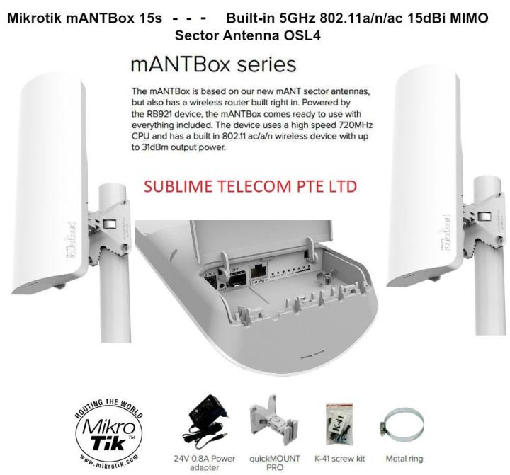 MantBox 15S MikroTik RB921GS-5HPacD-15S Sector Antenna With Built In ...