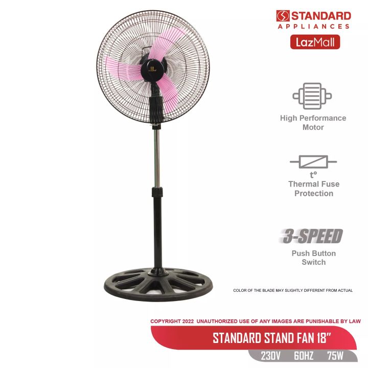 Standard Stand Fan STS-18 / SSM-18B | 18″ Plastic blade Stand Fan STS ...