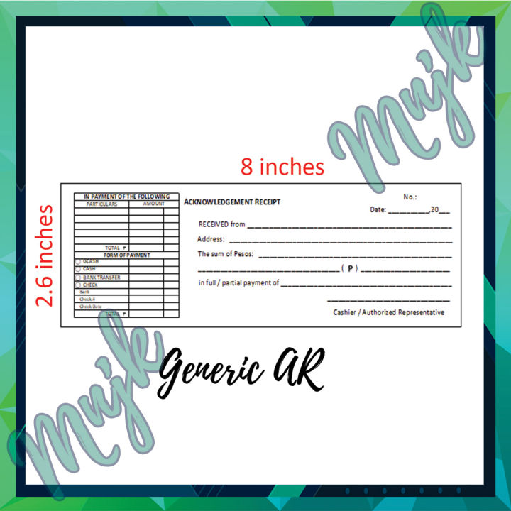 ACKNOWLEDGEMENT RECEIPT CARBONLESS 2 PLY WITH OR WITHOUT SERIES | Lazada PH