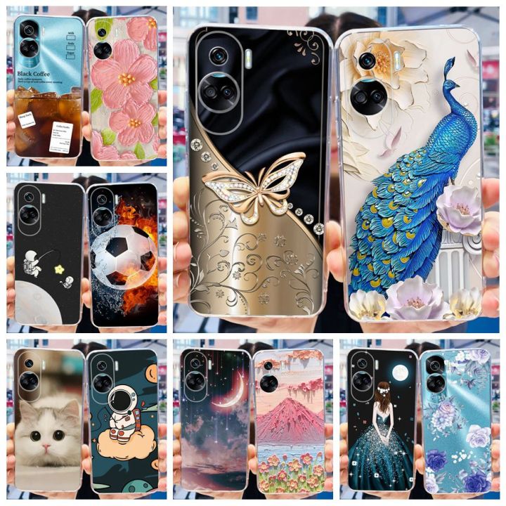 For Honor 90 Lite Case CRT-NX1 Luxury Painted Back Cover Clear Silicone Soft TPU Phone Case For ...