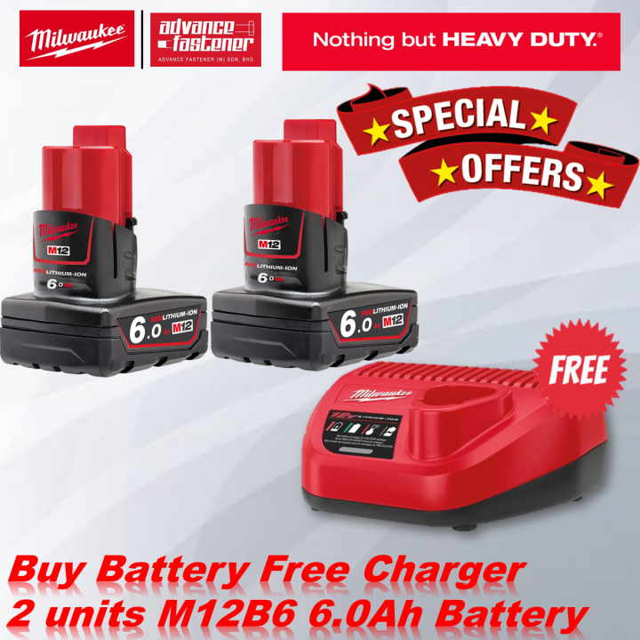 MILWAUKEE M12 Batteries And Chargers For 2.0Ah / 3.0Ah / 4.0Ah / 6.0Ah ...