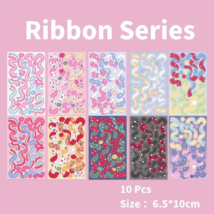 Nodetud Ribbon series stickers small card glittering decorative ...