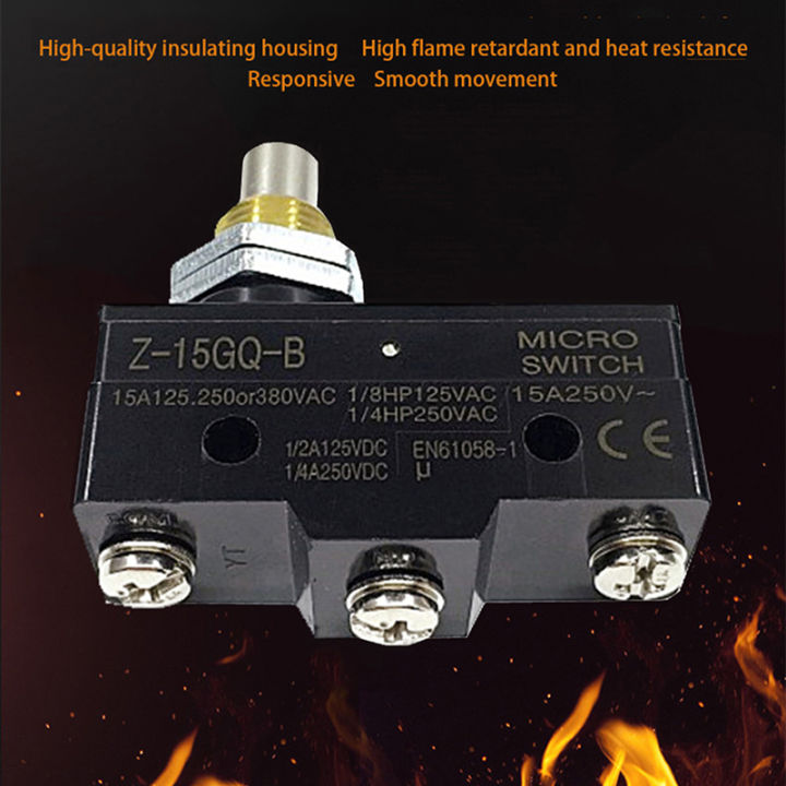 EliteWave Z-15GQ-B Push Button Plunger Momentary Micro Limit Switch ...