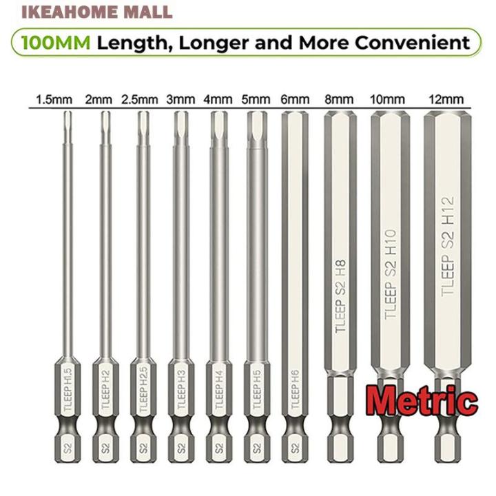 IKEAHOME 10Pcs Screwdriver Bit Set S2 Steel Allen Wrench Drill Bit Set ...
