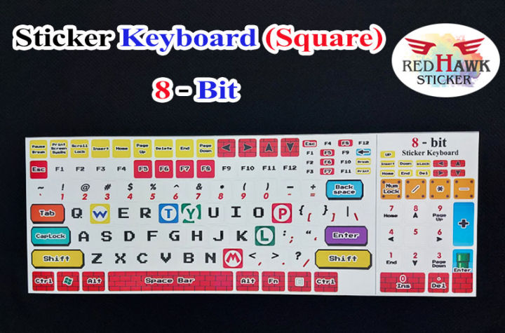 8 bit keyboard stickers (English only square) | Lazada.co.th