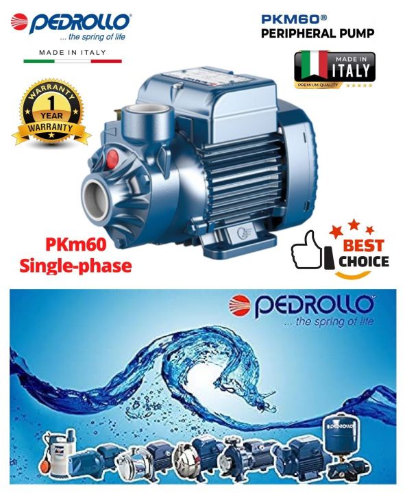 Pedrollo PKm 0.37kW / 0.5Hp Peripheral Impeller Pump (Made in Italy ...