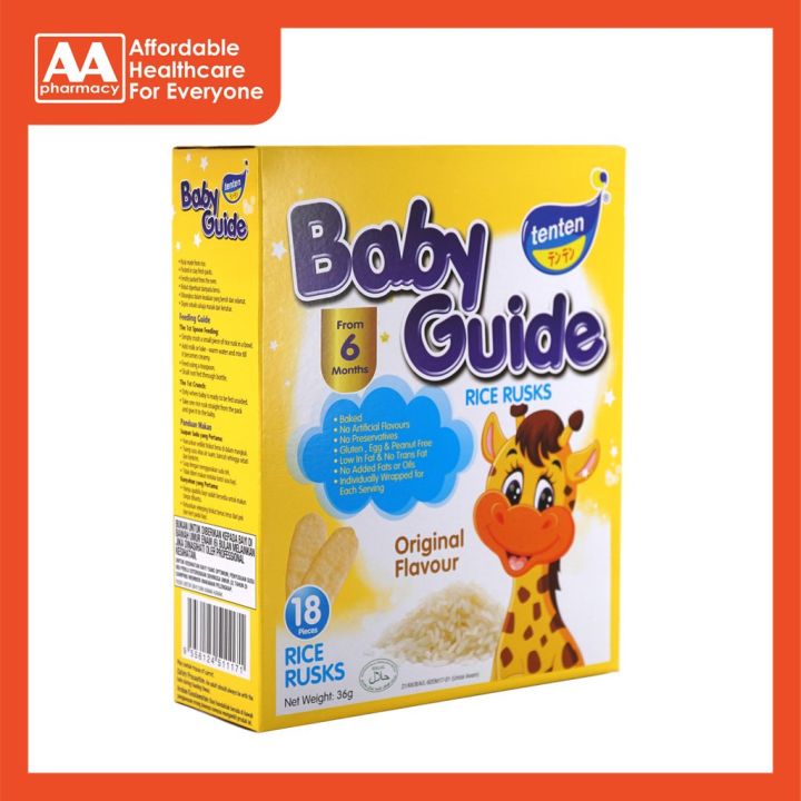 Tenten Baby Guide Rice Rusks (Original) 36g | Lazada