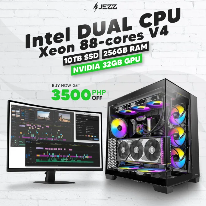 2 CPU in 1 Intel Xeon 88-cores 3.6ghz High-end Workstation PC | 256gb ...