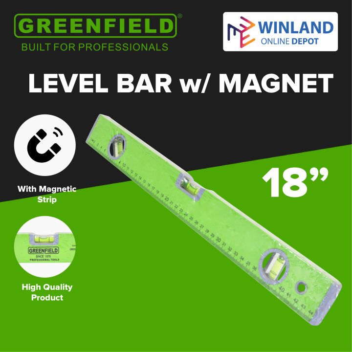 Greenfield by Winland Aluminum Level Bar with Magnet Strip 18 inch 01 ...