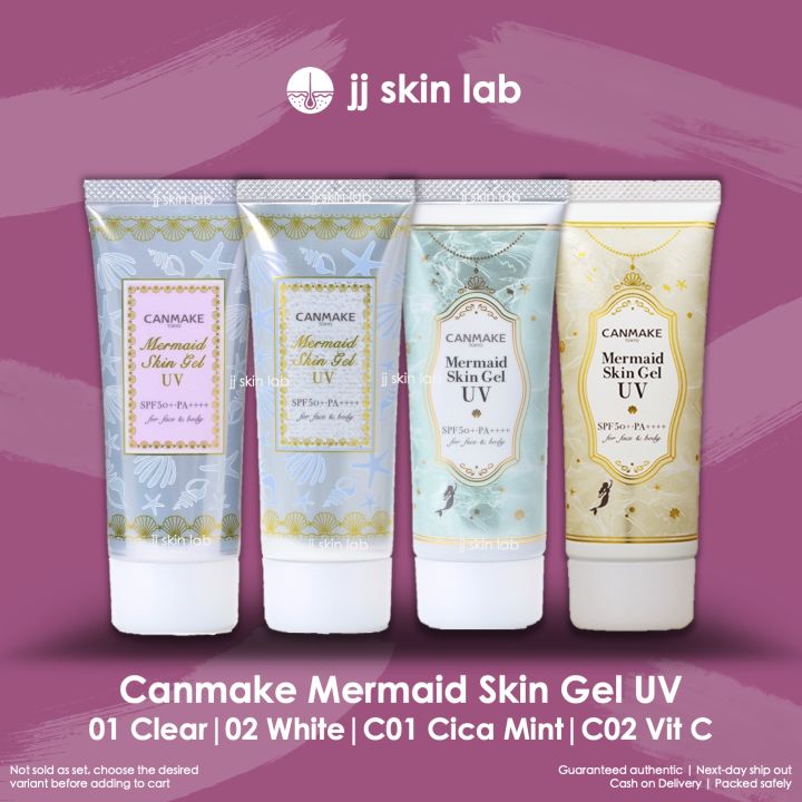 Canmake Tokyo Mermaid Skin Gel UV 01 Clear | 02 White | C01 Cica Mint ...