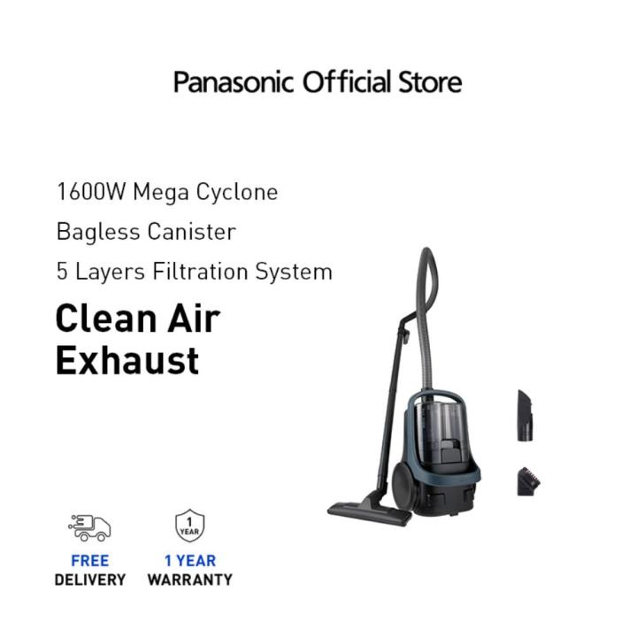 PANASONIC MC-CL601 POWERFUL 1600W CYCLONE BAGLESS CANISTER VACUUM ...