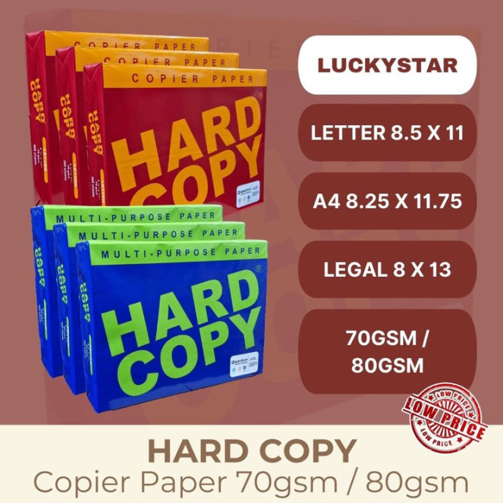 Hard Copy Bond Paper Long Short A4 70gsm & 80gsm 500Sheets School ...