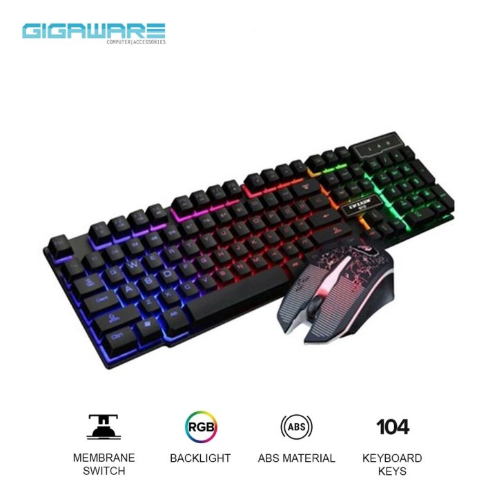 Gigaware KMX-50 GX50 GX-60 Mechanical Feel Membrane Gaming Keyboard ...