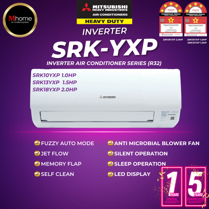 MITSUBISHI AIR CONDITIONER INVERTER SRK-YXP 4/5 STAR / NON INVERTER SRK ...