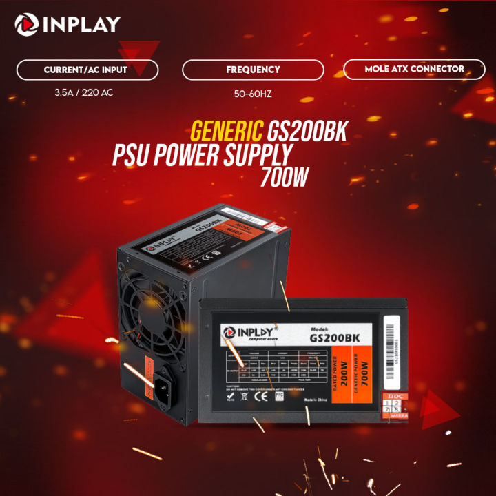 Inplay GS200BK | PSU Generic Power Supply 700W | Inplay by EJD | Lazada PH