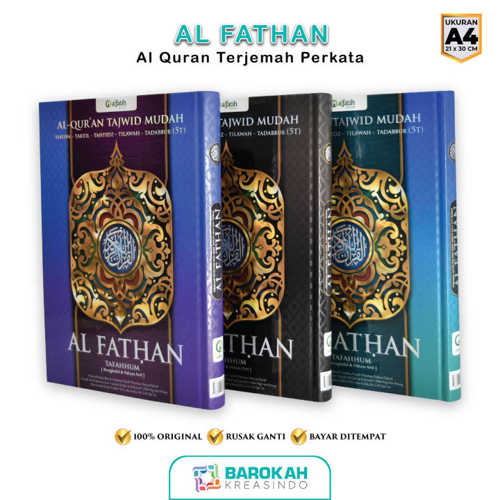 Alquran Dan Terjemahan Perkata Tajwid Warna Al Fathan A4 Rasm Utsmani Al Quran 30 Juz Lengkap ...