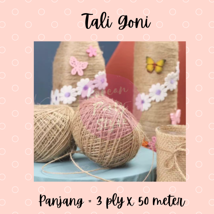 KOREAN TALI GONI NATURAL (PER 2 METER) TALI GONI NATURAL 3 PLY UKURAN 2 ...