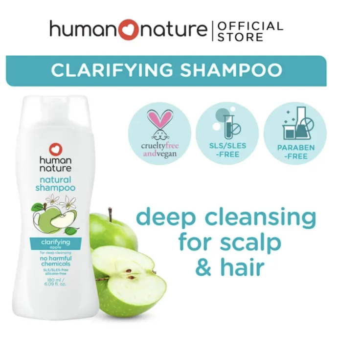Human Nature Clarifying Shampoo | Deep Scalp Cleanser to Lessen Hair ...