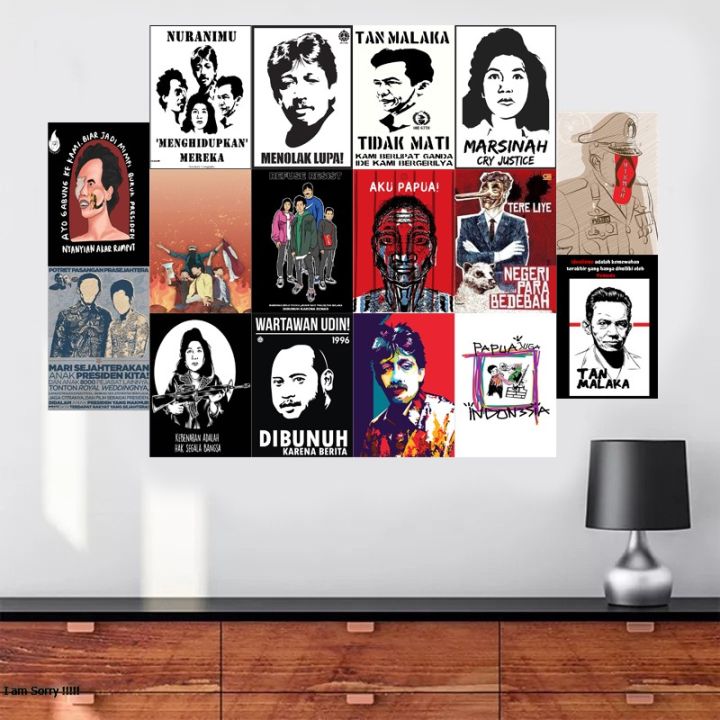 ( ISI 16 PCS ) Poster dinding ukuran A6 A5 A4 art menolak lupa | SC134 ...