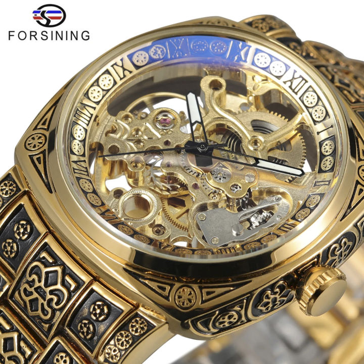 Original Forsining automatic mechanical men's watch stainless steel ...