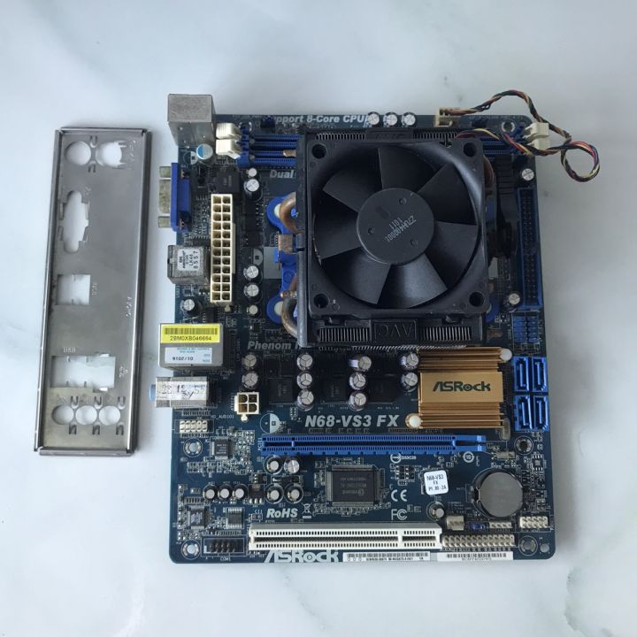 เมนบอร์ด ASRock N68-VS3 FX + CPU +ซิ้งค์ + ฝาหลัง ใช้งานปกติทุกอย่าง ...