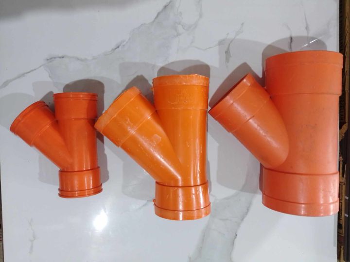 BIOPIPE PVC ORANGE WYE | SIZE 2 INCH 3 INCH 4 INCH INSIDE DIAMETER ...
