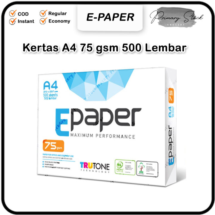 Kertas Epaper A4 75 Gram HVS E Paper E-Paper Print Foto Copy 1 Rim 500 Lembar | Lazada Indonesia