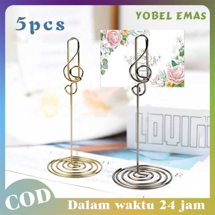 Isi 5 Stand Menu Meja Stainless Tiang Nomor Meja Stand Table Number ...