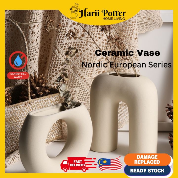 Aesthetic Nordic Ceramic Vase Decoration Living Room Flower Vase Pasu ...