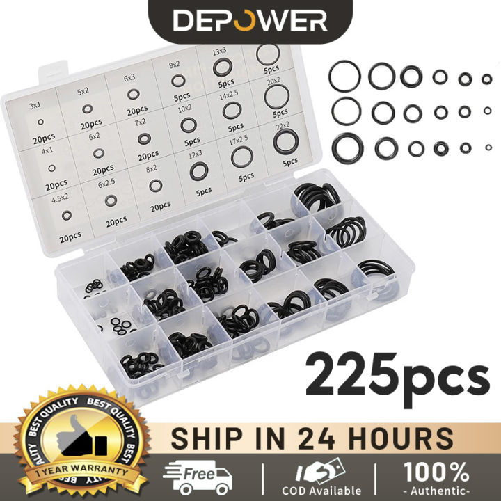 【LOCAL STOCK】225 pcs Rubber O Ring Washer Seals Black O-Ring ...