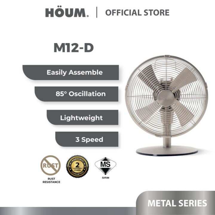 HOUM M12D Kipas Meja 12” | 3 Kelajuan | Bilah Aloi | Untuk Rumah ...