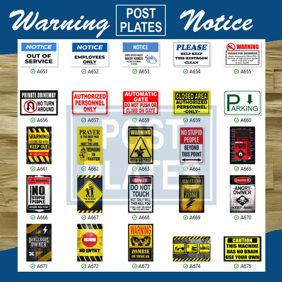 Signage (651-675 Warning) Aluminum Metal Plates | Lazada PH