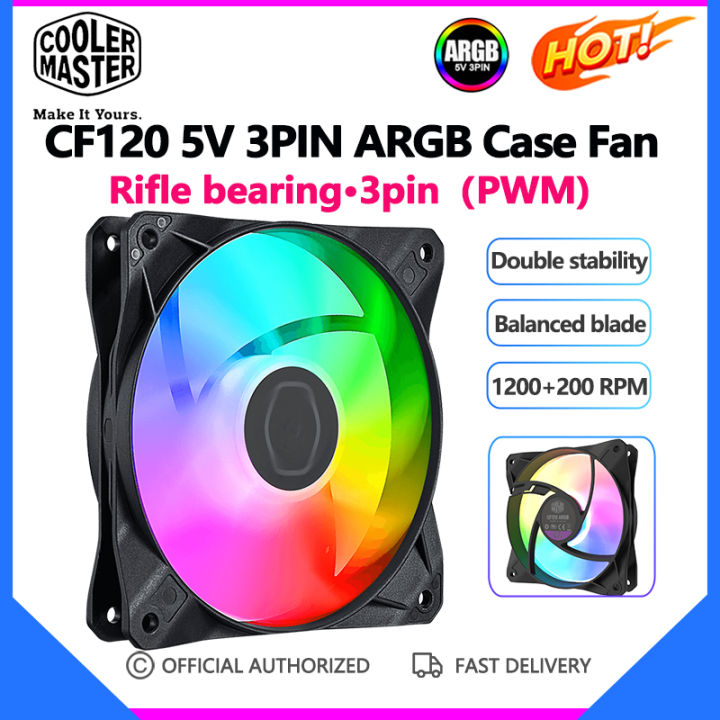 Cooler Master CF120 ARGB Case Fan 5V 3PIN PWM 120mm Quiet Black ...