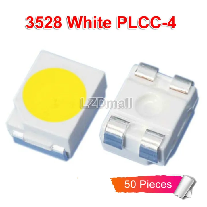 50Pcs 3528 Trắng SMD LED 1210 3V 20mA SMT PLCC-4 Siêu Sáng Đèn LED Hạt 4 Chân 4Pin Mới Ban Đầu ...