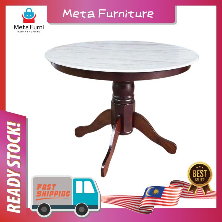 MetaFurni - 915 Kopitiam 3ft or 4ft Round Laminate Marble Table / 3 ...