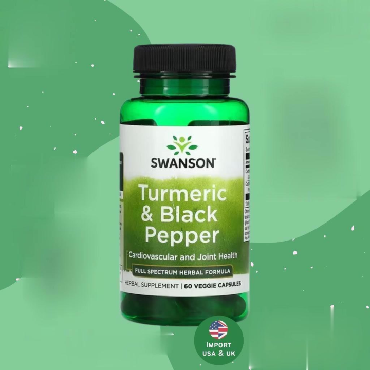 Swanson Turmeric & Black Pepper 60 Veggie Capsules | Lazada.co.th