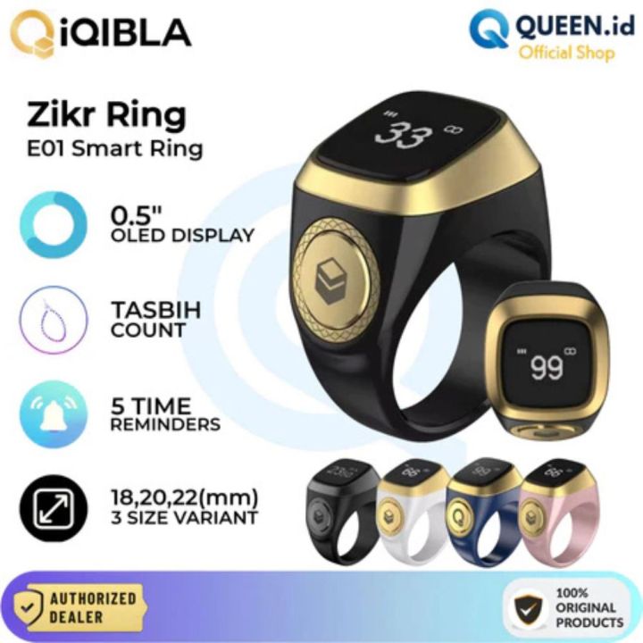 NEW!!! iQibla E01 Zikr Smart Ring Lite Cincin Tasbih Digital OLED Tasbih Counter Penghitung ...