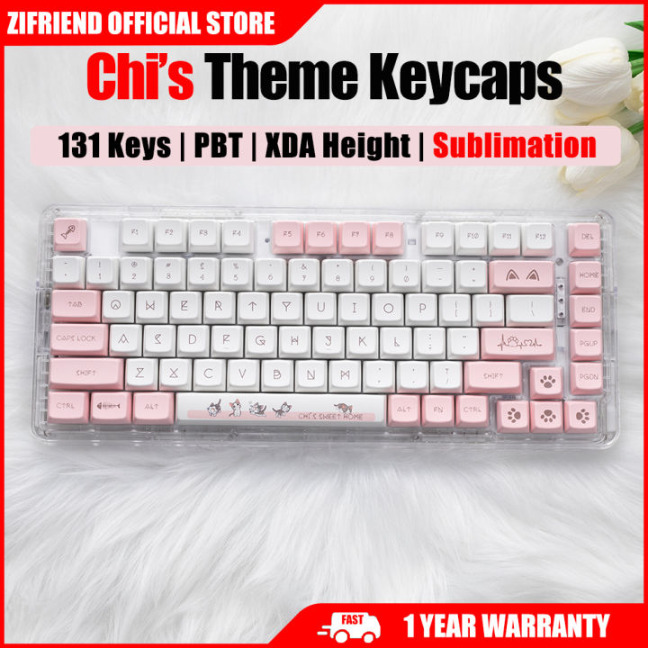 ZIFRIEND 131 Keys Chi's Theme Keycaps XDA Height PBT Sublimation Keycap ...